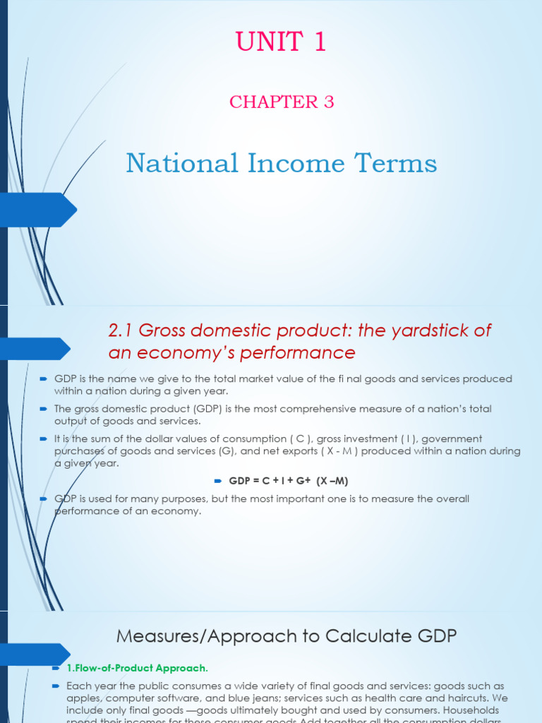 BEM UNIT1 Chapter 3 National Income Terms | PDF | Cost Of Living ...