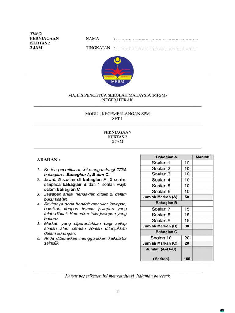 Perniagaan K2 Perak 2023 | PDF