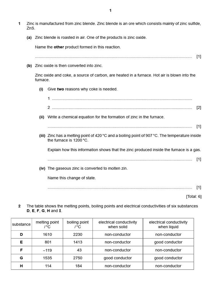 Particulate Nature of Matter and Diffusion - IGCSE | PDF | Zinc | Gases