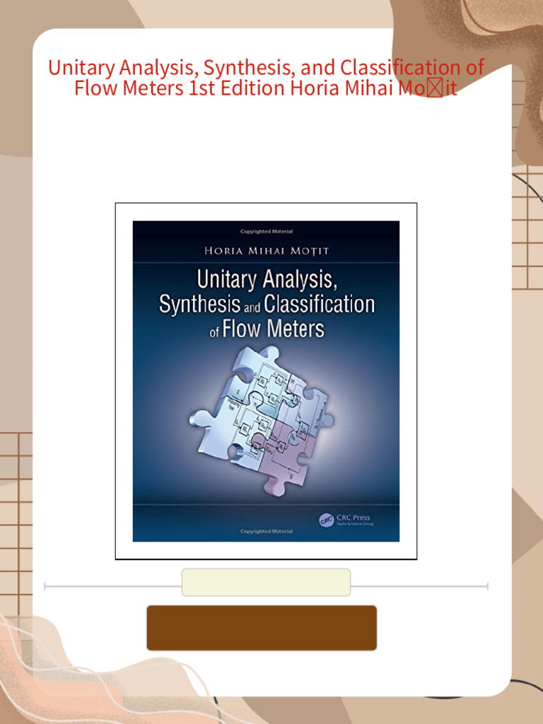 Unitary Analysis, Synthesis, and Classification of Flow Meters 1st ...