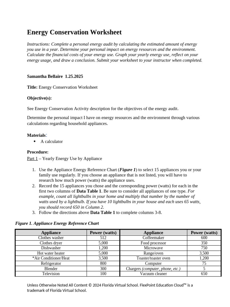 Energy Conservation Worksheet | PDF | Home Appliance | Energy Conservation