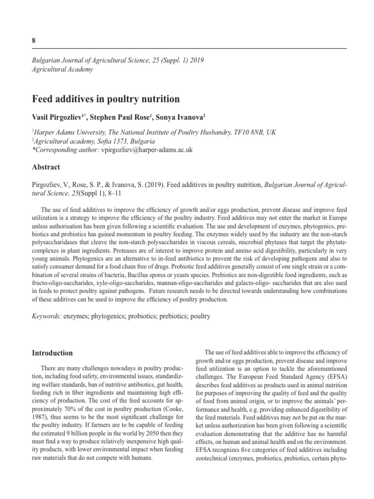 Feed Additives in Poultry Nutrition | PDF | Probiotic | Digestion