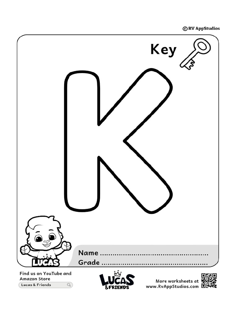 331 Free Printable Worksheets For Kids Letter K Coloring Pages BW | PDF