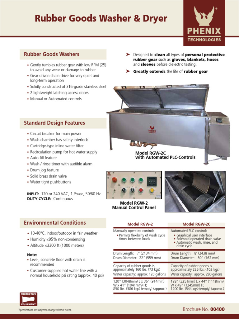 Rubber Goods Washer & Dryer Specs | PDF | Washing Machine ...
