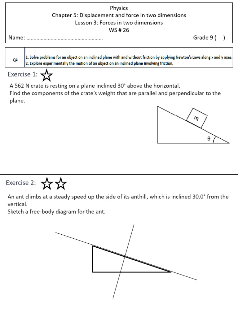 WS 26 Forces in Two Dimensions | PDF