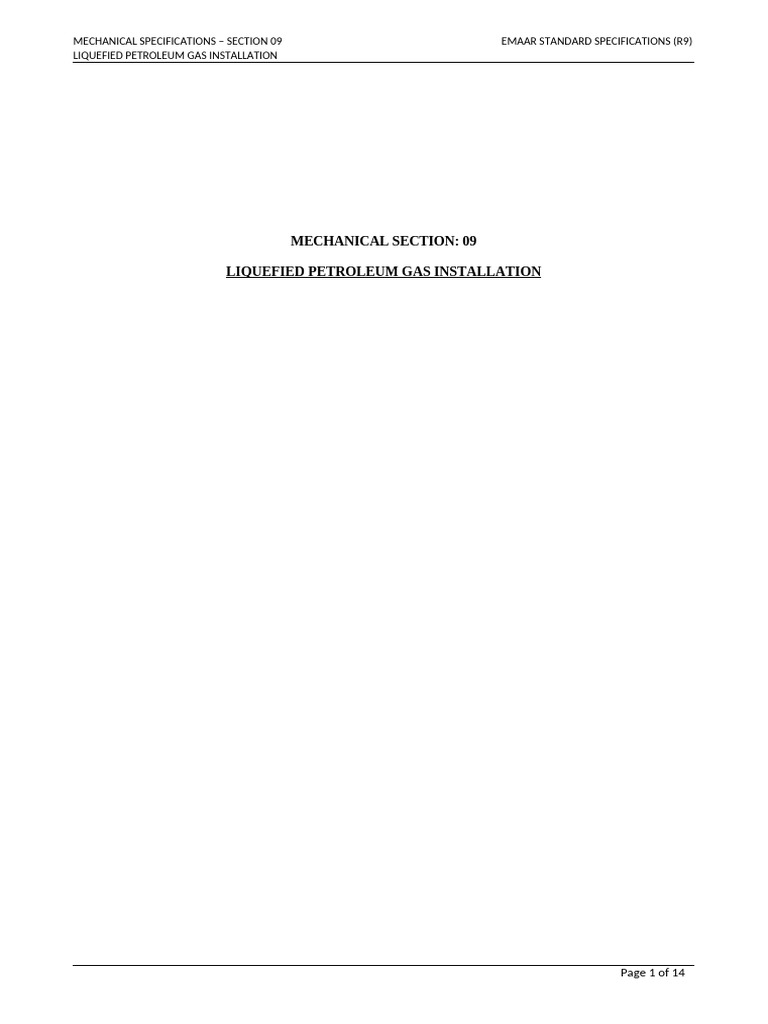LPG Installation Mechanical Specifications | PDF | Valve | Pipe (Fluid ...