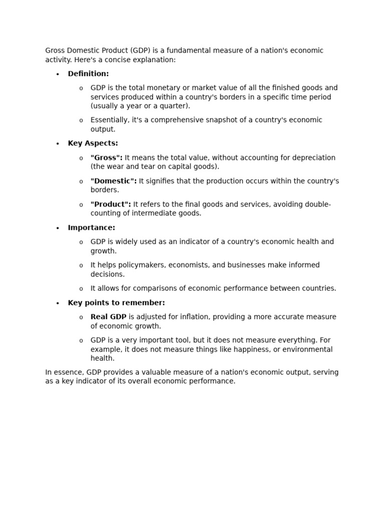 Understanding Gross Domestic Product (GDP) | PDF