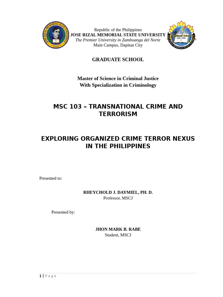 Assignment in Transnational Crime 2 | PDF | Organized Crime | Crimes