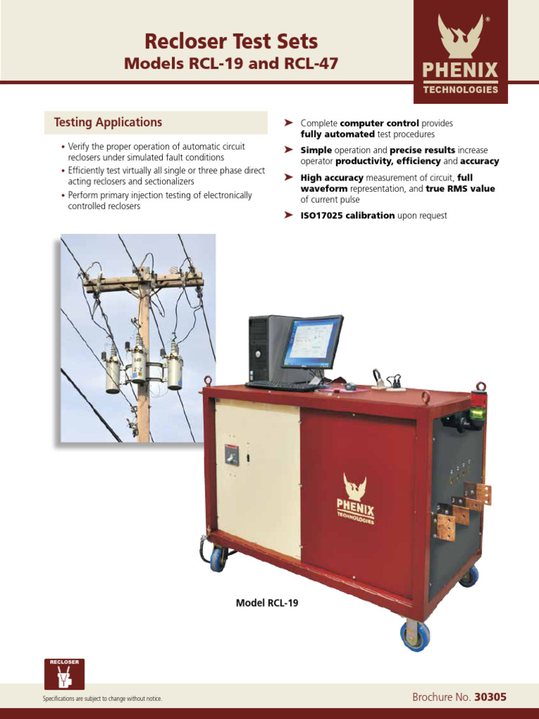 30305_Recloser_Test_Sets | PDF | Alternating Current | Accuracy And ...