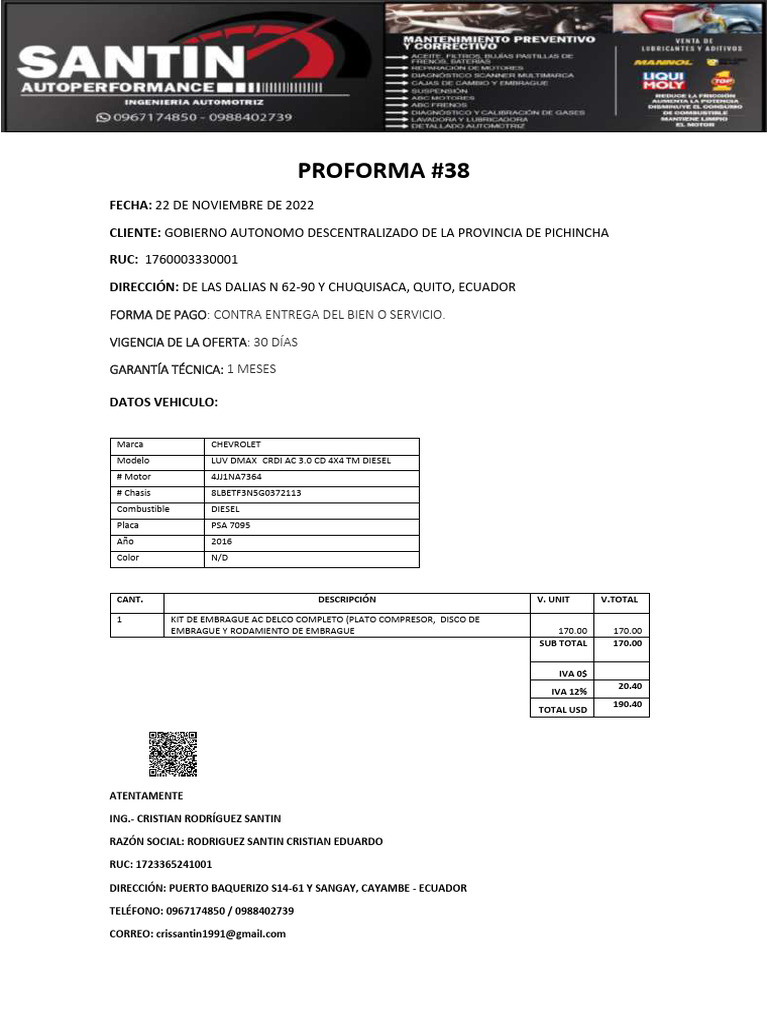 PROFORMA QUITO-signed | PDF
