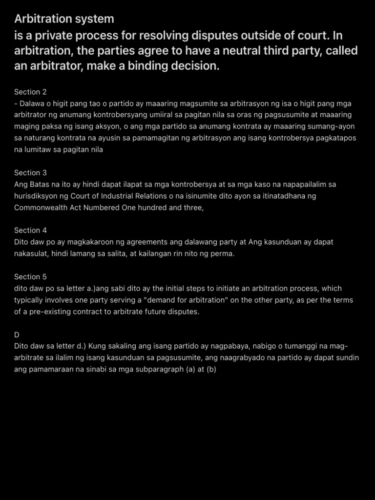 Arbitration System | PDF