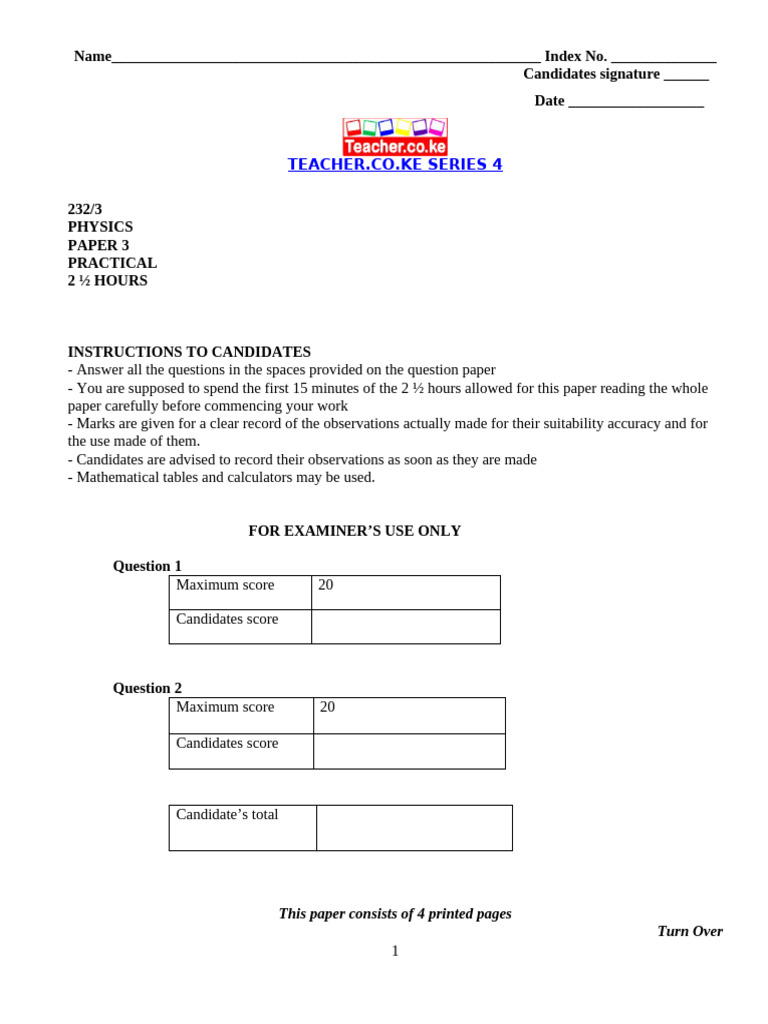 Physics-Practical-Exam-4-Questions | PDF | Cartesian Coordinate System