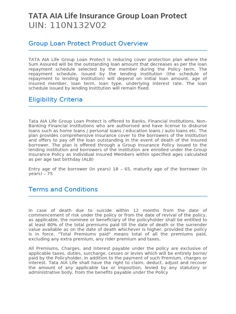 Life Group Loan | PDF | Insurance | Loans