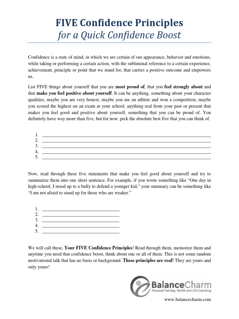 Five Principles for Boosting Confidence | PDF