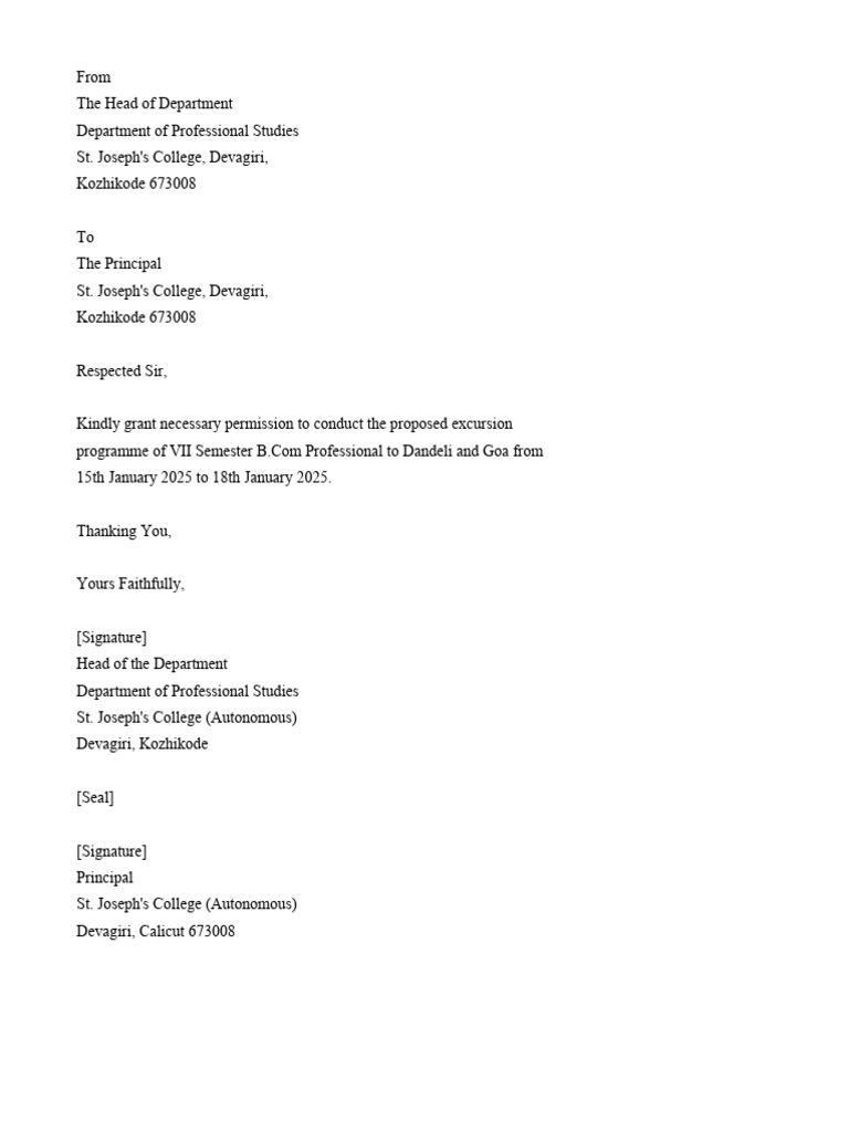 Updated Excursion Letter Tighter PDF | PDF