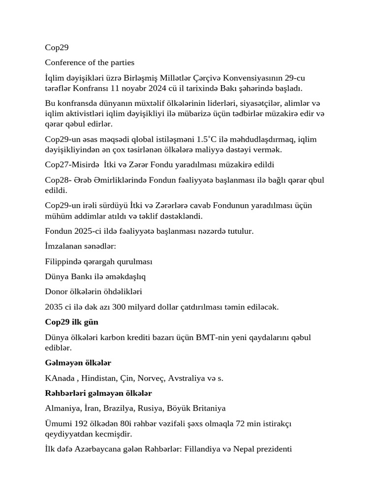 Cop29 GX | PDF