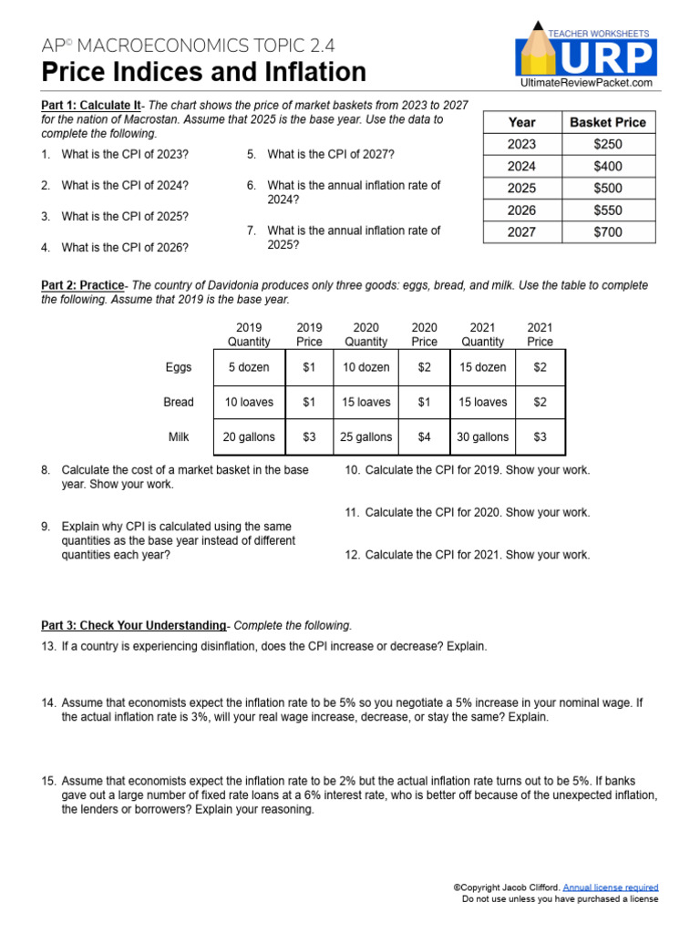 Macro Topic 2.4 Price Indices and Inflation | PDF | Inflation ...