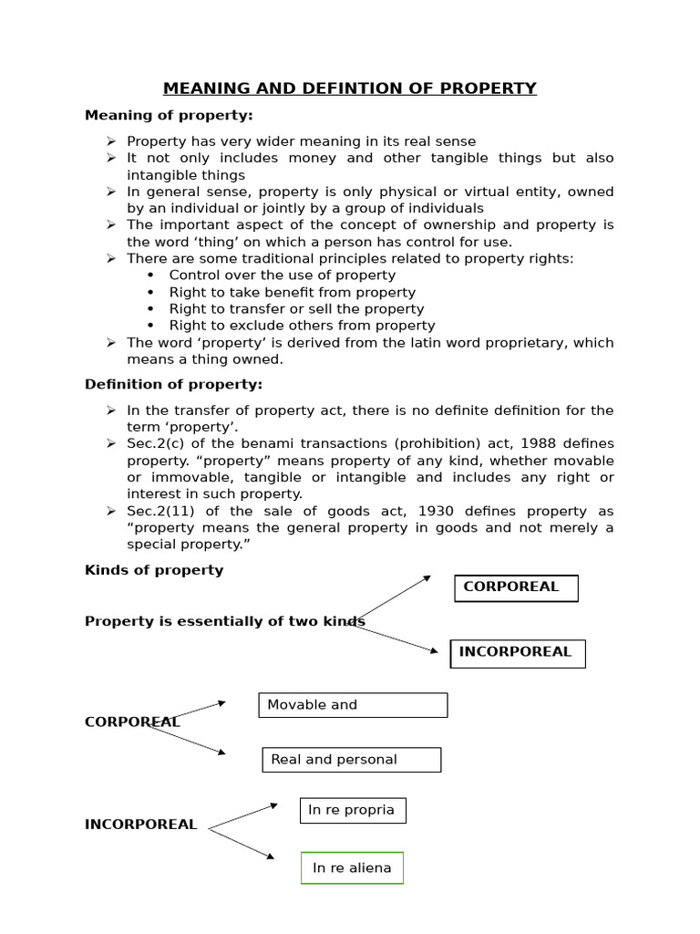 Understanding Property Definitions | PDF | Property | Ownership