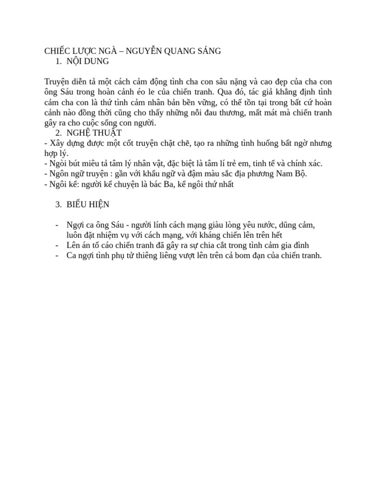 CHIẾC LƯỢC NGÀ | PDF