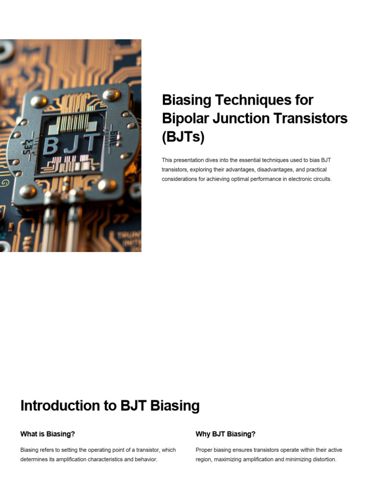 Biasing Technique For Bipolar BJT | PDF | Bipolar Junction Transistor ...