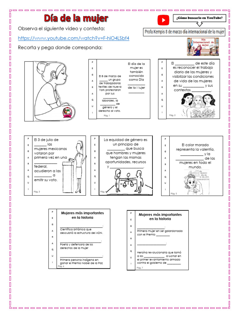 Actividades Día de La Mujer Profa. Kempiss | PDF | Derechos de igualdad ...