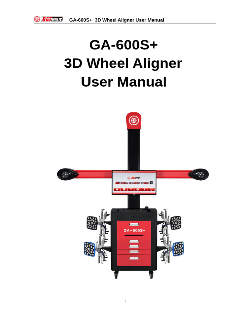 01 GA-600S+ 3D Wheel Aligner User's Manual | PDF | Steering ...