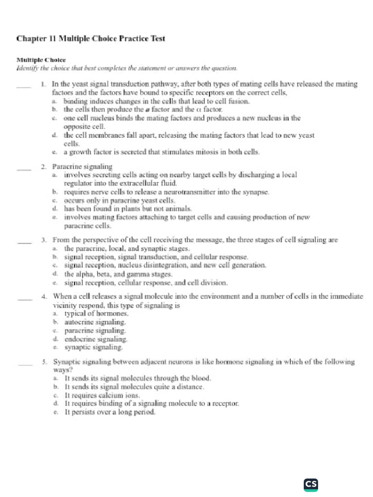 Cell Signaling Qns and Ans | PDF