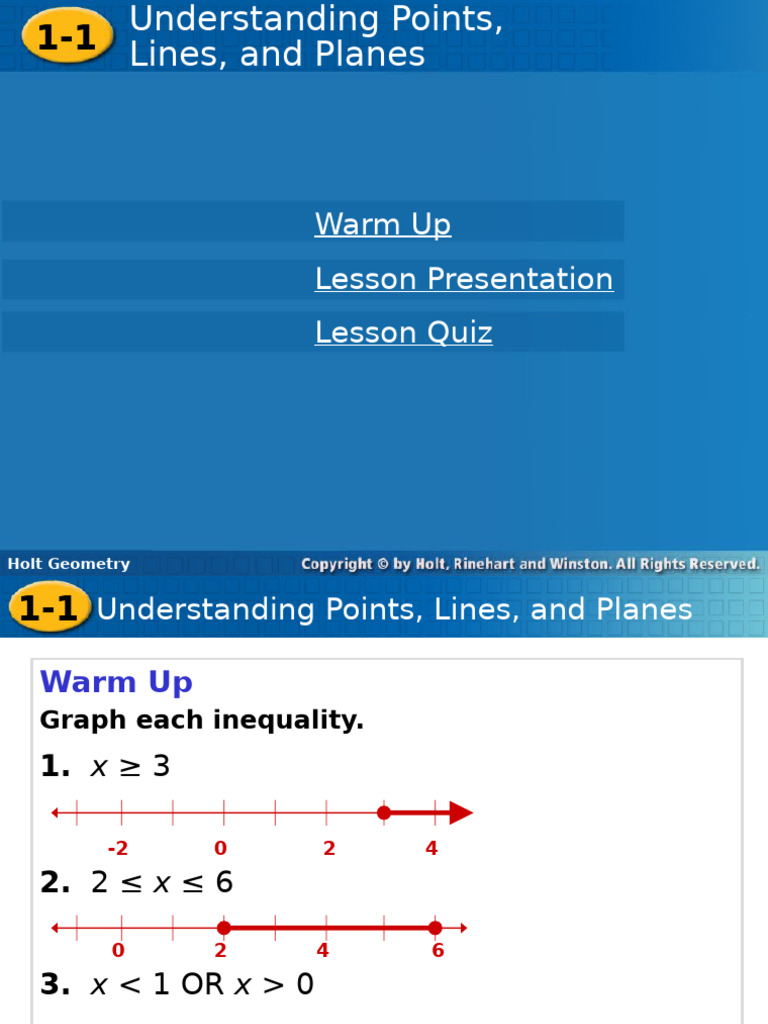 Points, Lines, and Planes Explained | PDF | Line (Geometry) | Mathematical Objects