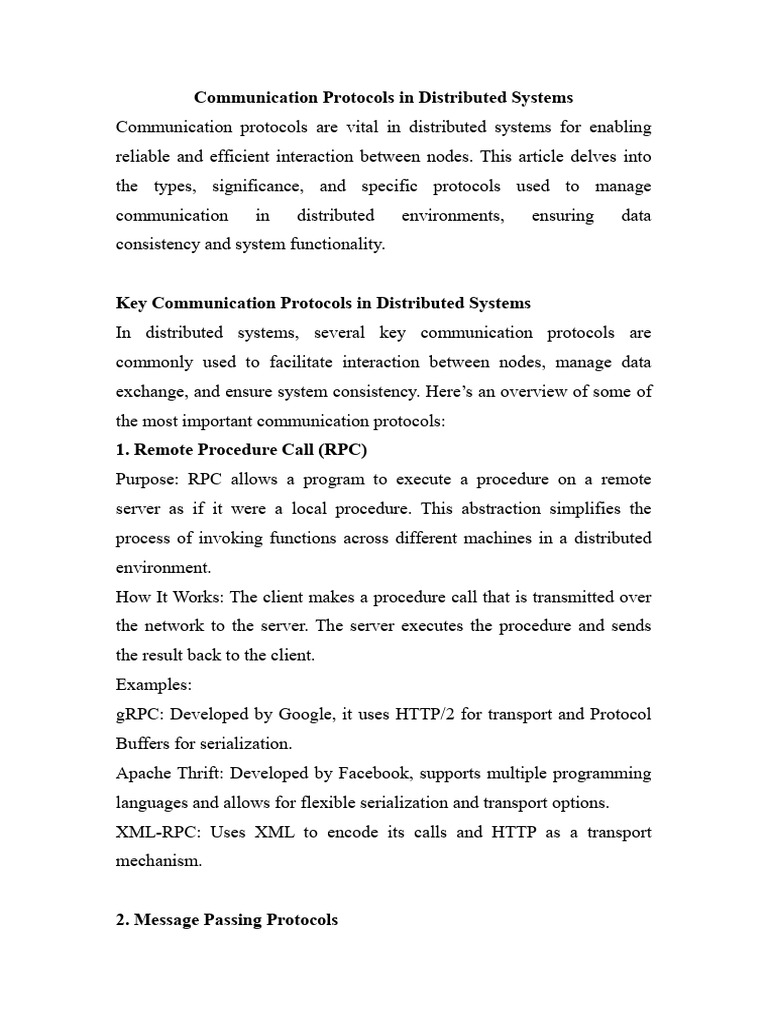 Communication Protocols in Distributed Systems | PDF | Encryption | Key ...