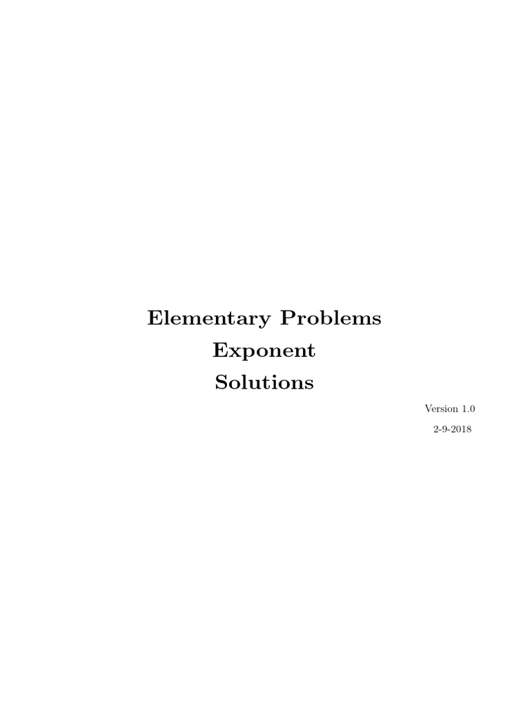 Exponent Solutions and Orders | PDF | Prime Number | Mathematics