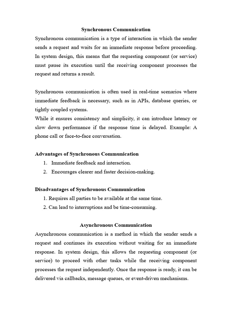 Synchronous and Asynchronous | PDF | Communication | Computing