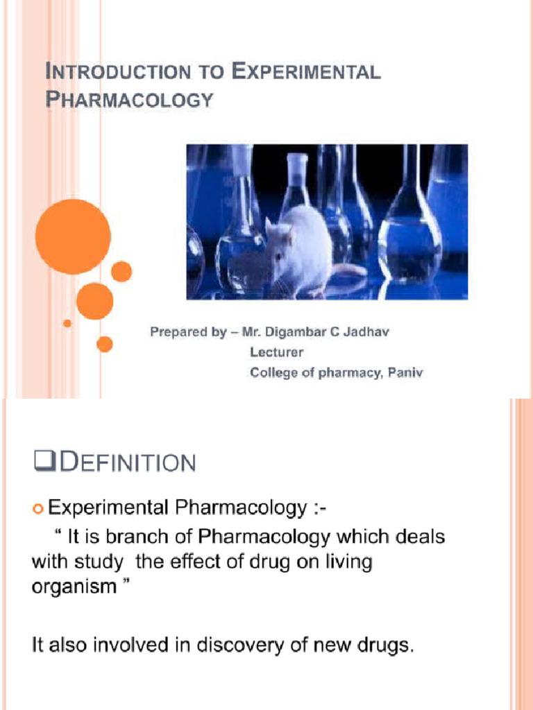 Expt 1. Introduction To Experimental Pharmacology | PDF