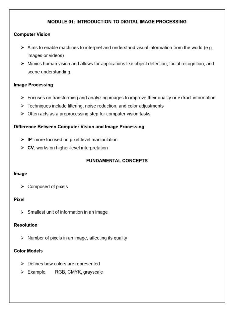 Digital Image Processing Overview | PDF | Computer Vision | Rgb Color Model