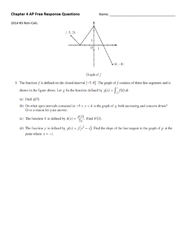Chapter 4 Ap Free Response Questions | PDF