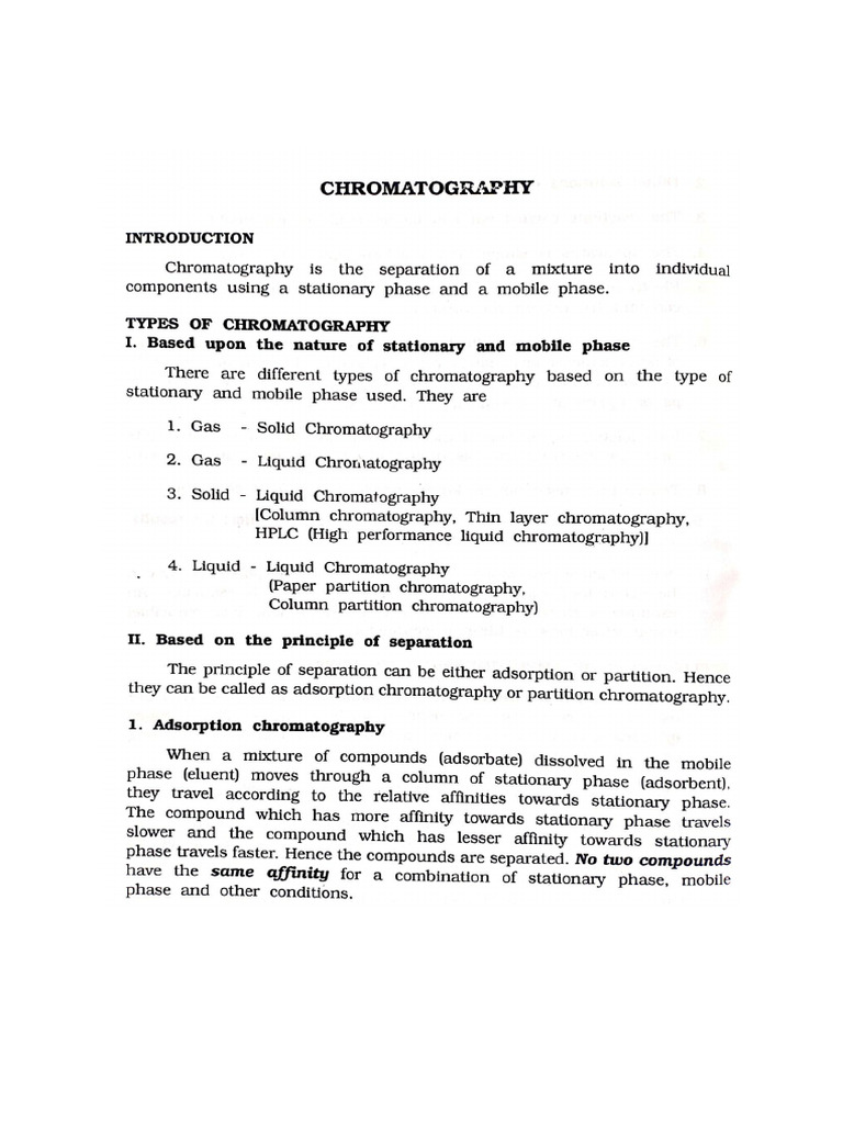 CHROMATOGRAPHY- CC^JPC^J TLC ^0 HPTLC | PDF