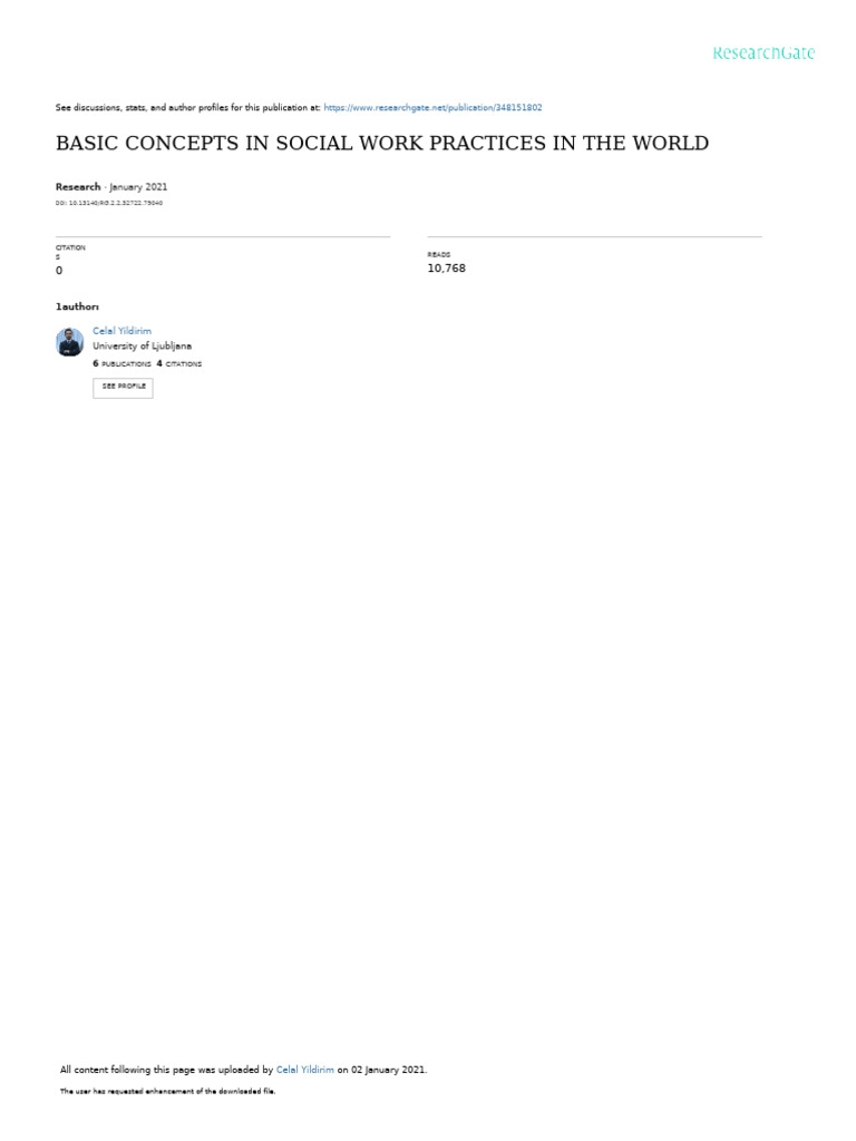 Basic Concepts in Social Work | PDF | Social Exclusion | Sustainability