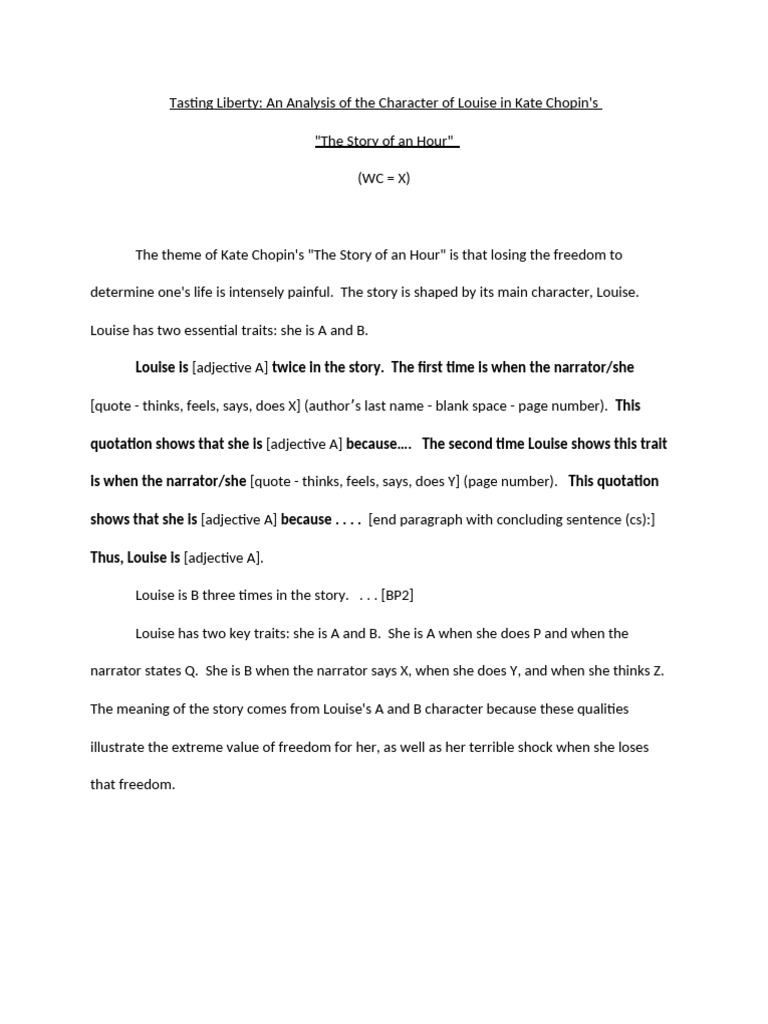 1129 - Recommended Structure of Character Essay | PDF