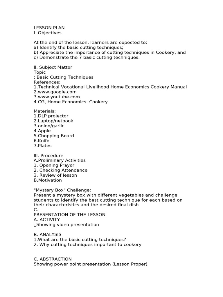 LESSON PLAN - Docx Final NVC | PDF