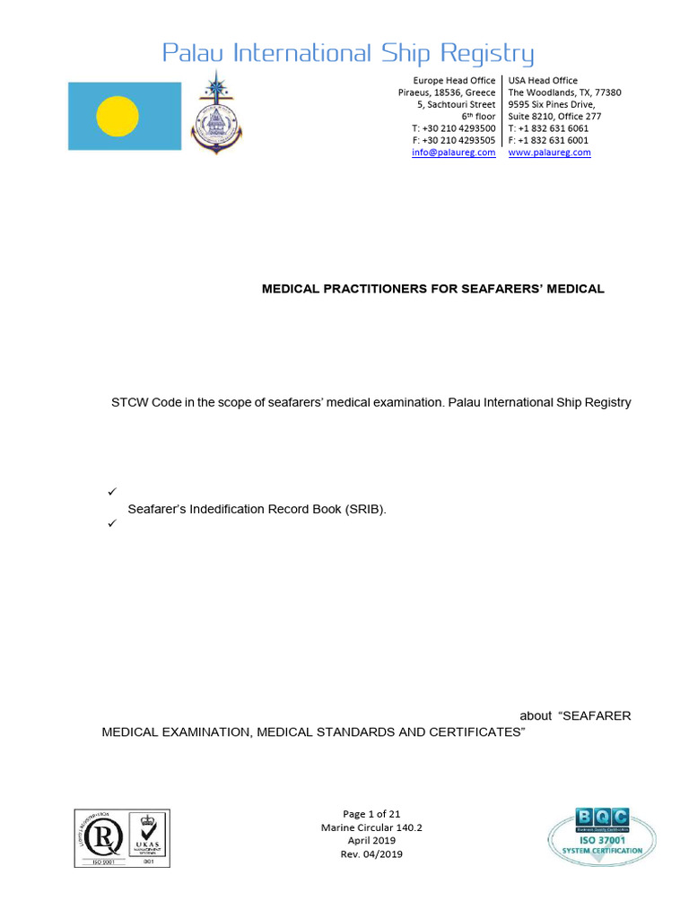 MC 140 2 Acceptance of Medical Practitioners For Seafarers Medical ...