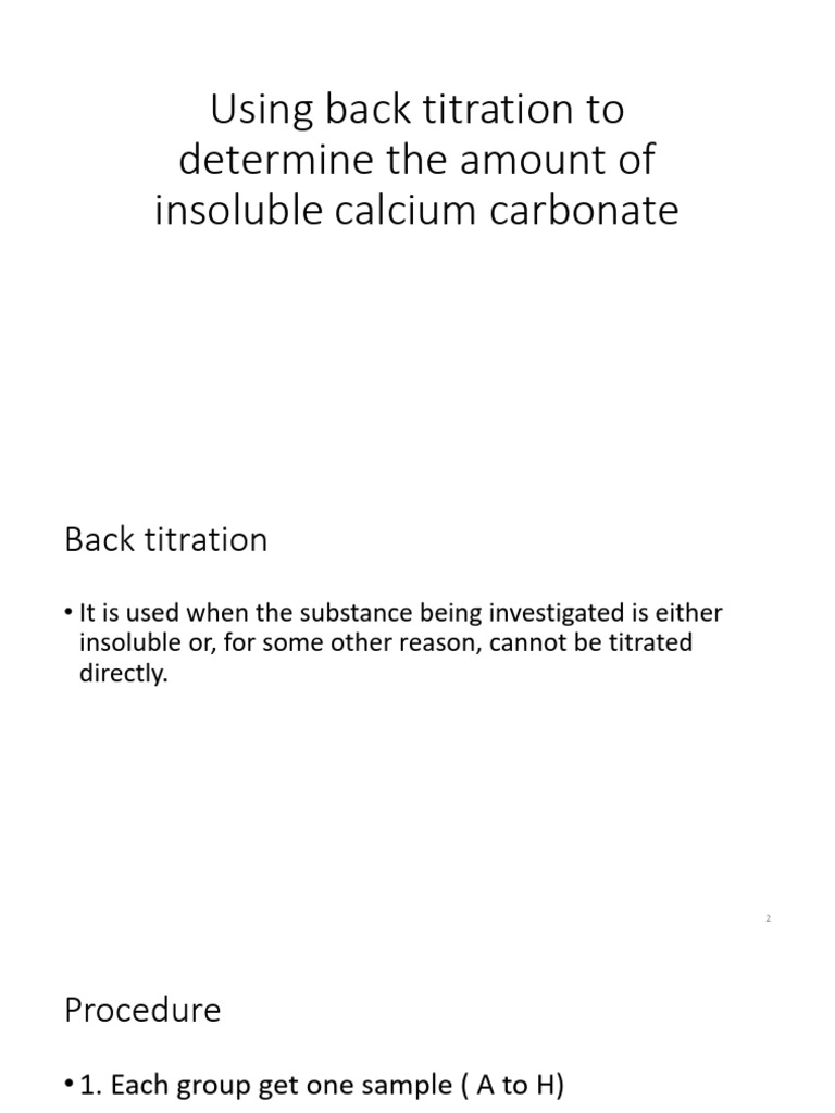 Back Titration | PDF