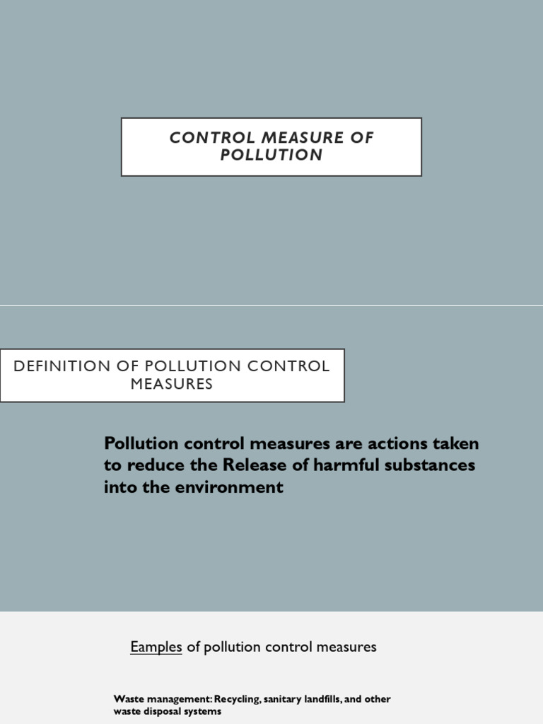 Pollution Control Measures Explained | PDF