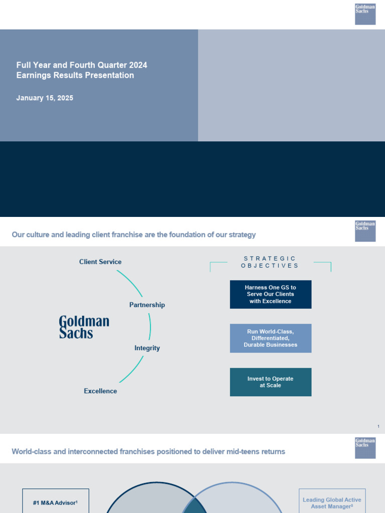 Goldman Sachs Q4 2024 Earnings Results | PDF | Investment Banking ...