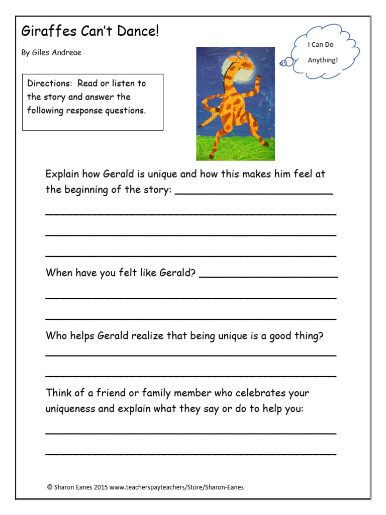 Giraffes Can't Dance!: Directions: Read or Listen To The Story and ...