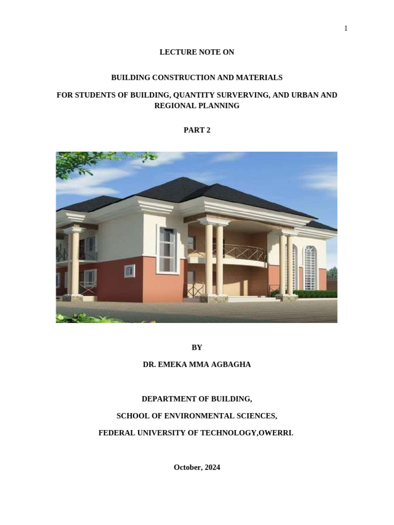 BLD 202 Part 2 2024 Version | PDF | Concrete | Door