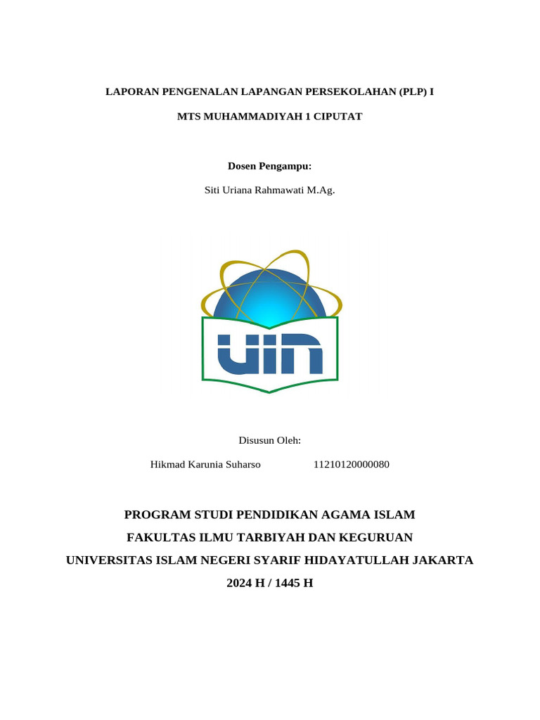 Muhammad Faris Setiawan Laporan PLP 1 | PDF