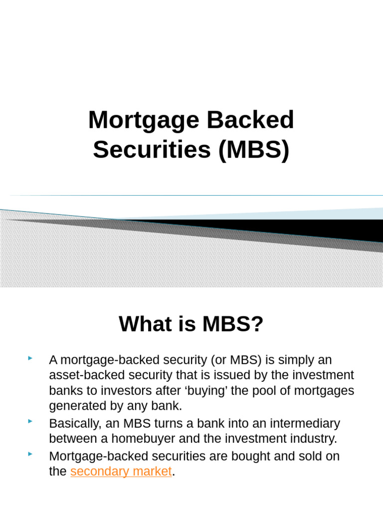 Understanding Mortgage-Backed Securities | PDF | Mortgage Backed ...