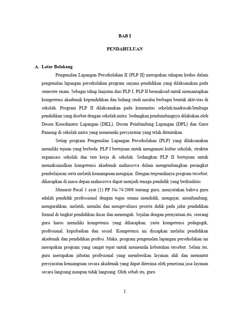 Isi Laporan PLP | PDF