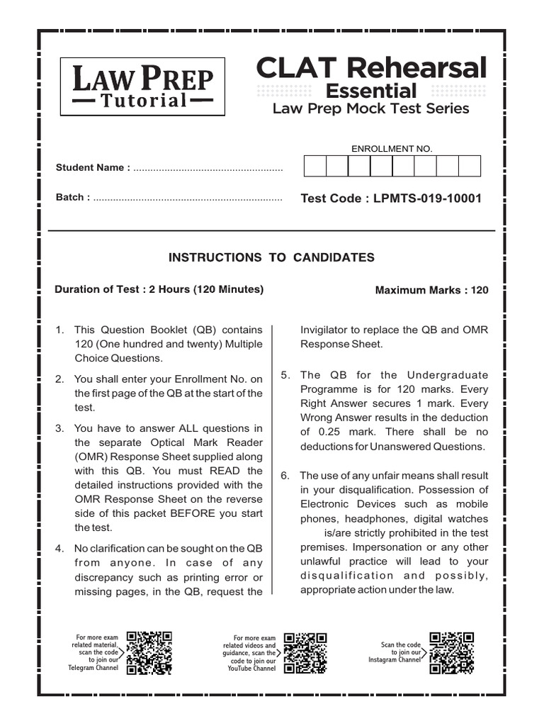 LPT Mock - 01 Question Paper | PDF