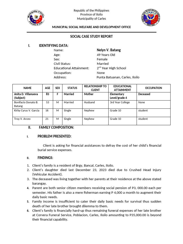 nELYN v. BATANG-burial-case-study | PDF | Welfare | Social Policy