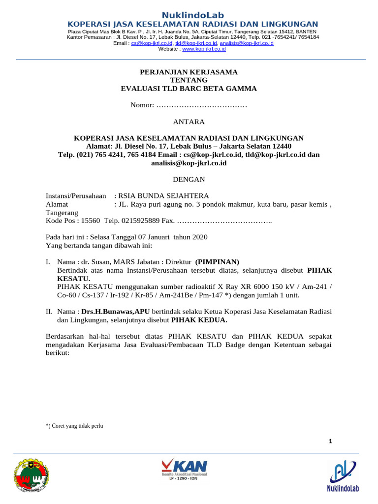 SPK-Evaluasi-TLD-BARC I-2019 | PDF